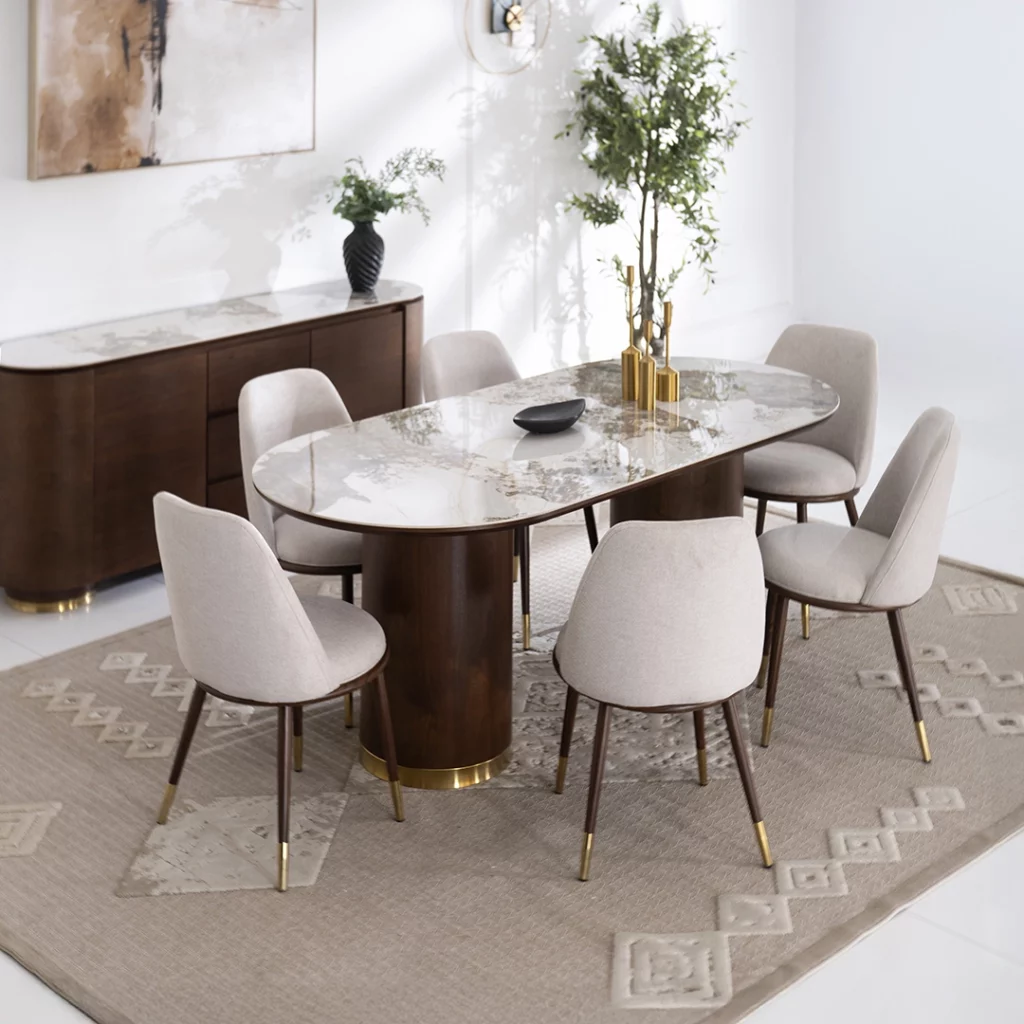 Crystal 6-Seater Dining Set – Royal Furniture
