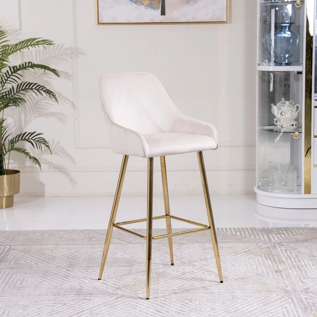 Diva Bar Stool – Beige & Gold – Royal Furniture
