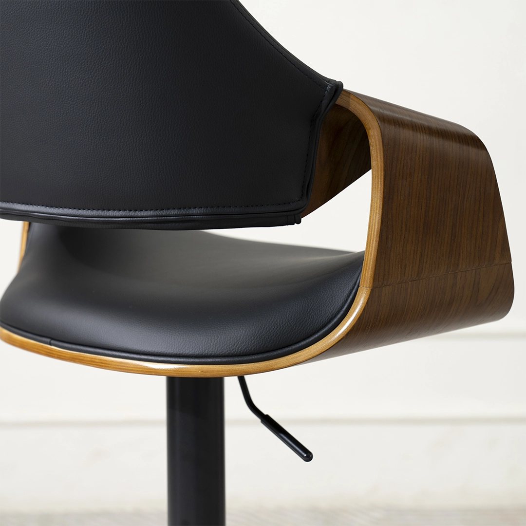 Vida Bar Chair -Black & Walnut – Royal Furniture